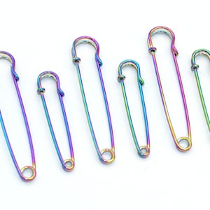 58/75mm Rainbow Safety Pin Clothing Shawl Pin Brooch Pins Large Safety ...