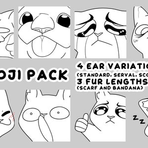 Cat Emoji Base Pack | Furry Lineart & Base (retired/discounted) - Etsy