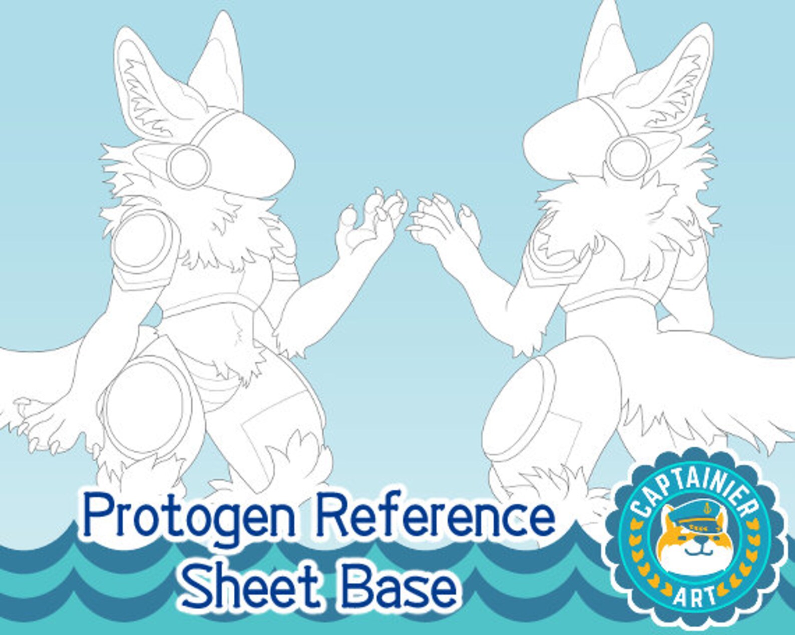 Protogen Reference Sheet Base Furry Lineart & Base - Etsy