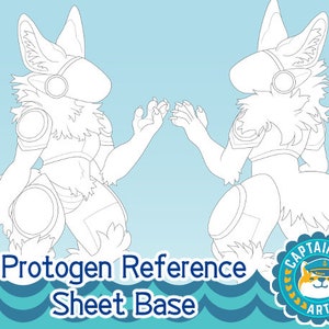 Protogen Reference Sheet Base Furry Lineart & Base - Etsy UK