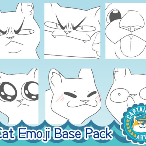 Cat Emoji Base Pack Furry Lineart & Base - Etsy UK