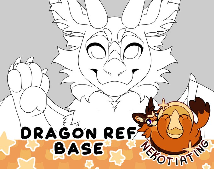 Dragon Reference Sheet Base | Furry Lineart & Base - Etsy