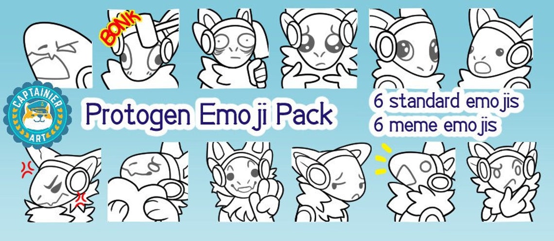 Protogen Emoji Base Pack Furry Lineart & Base - Etsy UK