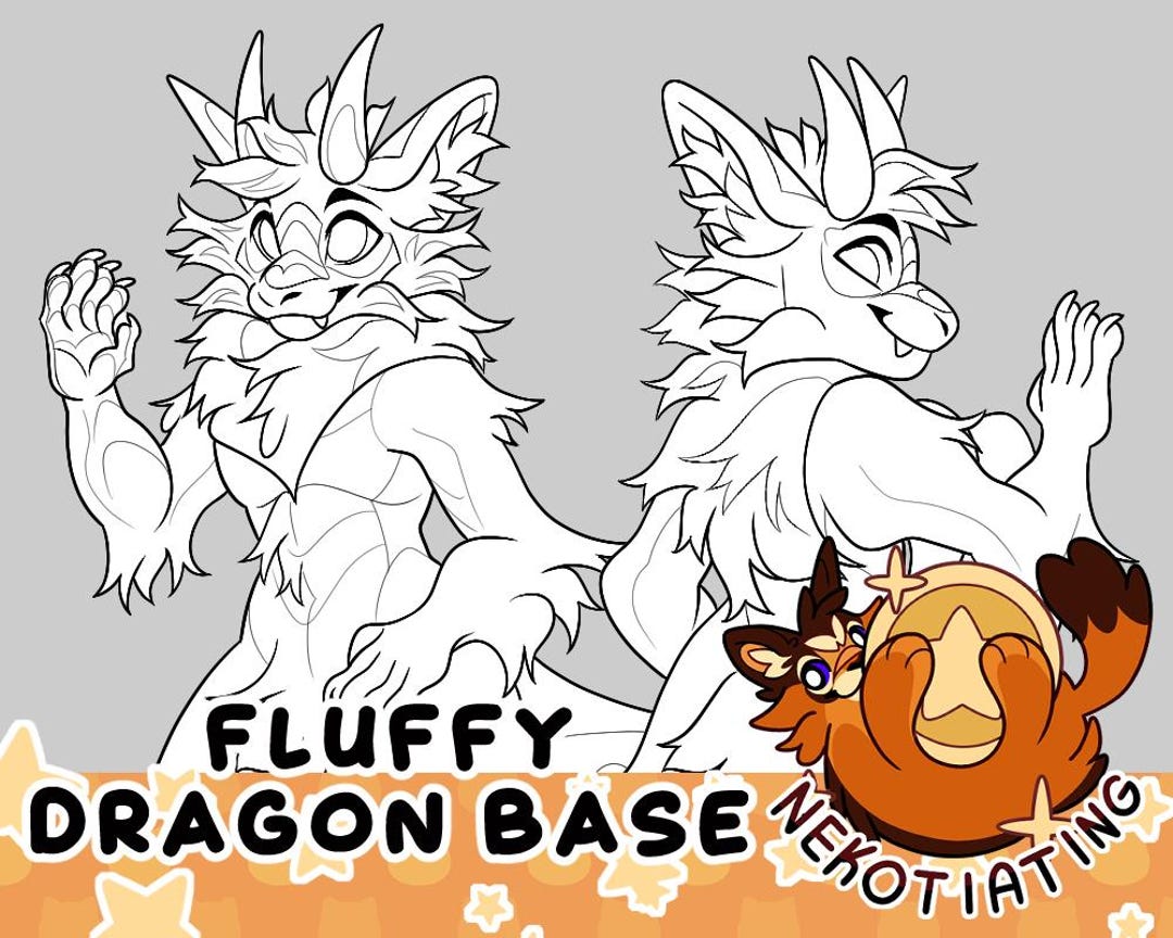 Dragon Reference Sheet Base 2025 | Furry Lineart & Base - Etsy
