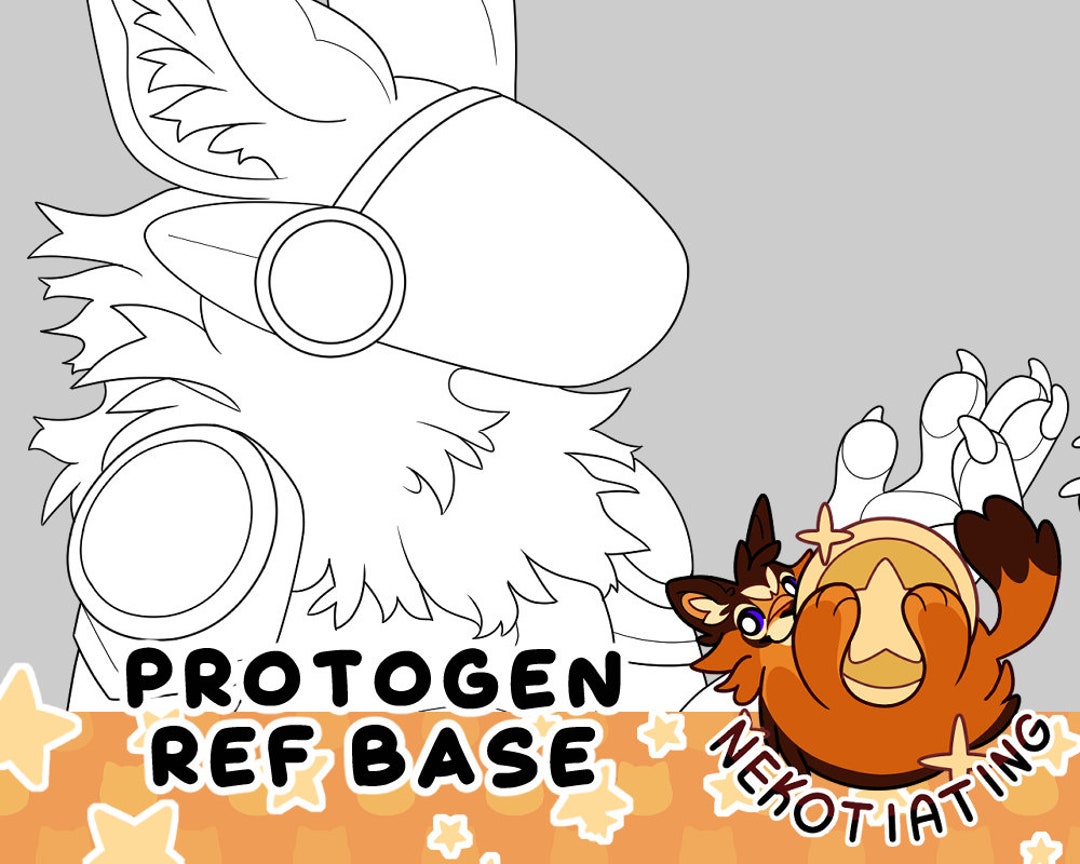 Protogen Reference Sheet Base | Furry Lineart & Base - Etsy