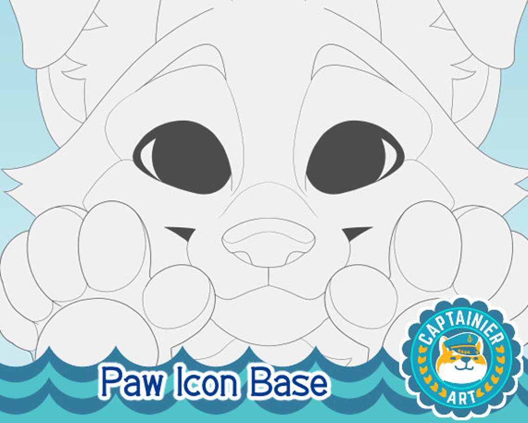 Paw Icon Base Furry Lineart & Base - Etsy