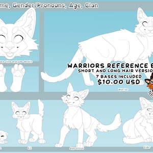 Warriors Reference Sheet Base | Feline & Cat Lineart, Base (retired ...