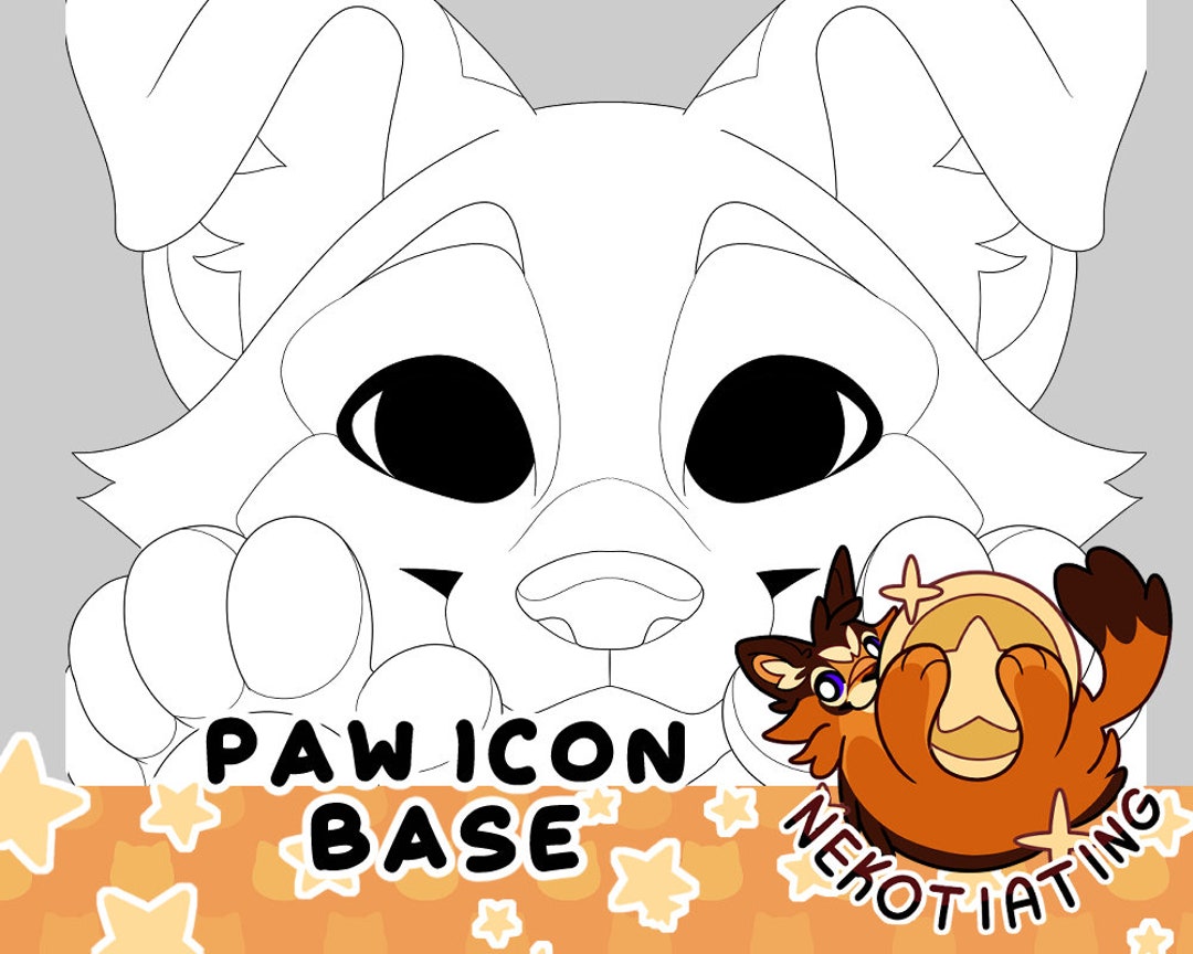 Paw Icon Base | Furry Lineart & Base - Etsy