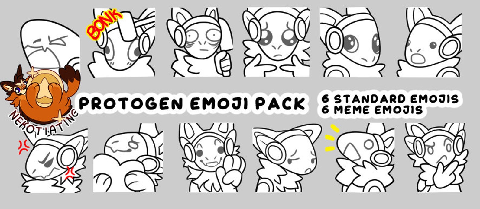 Protogen Emoji Base Pack | Furry Lineart & Base (retired / Discounted ...