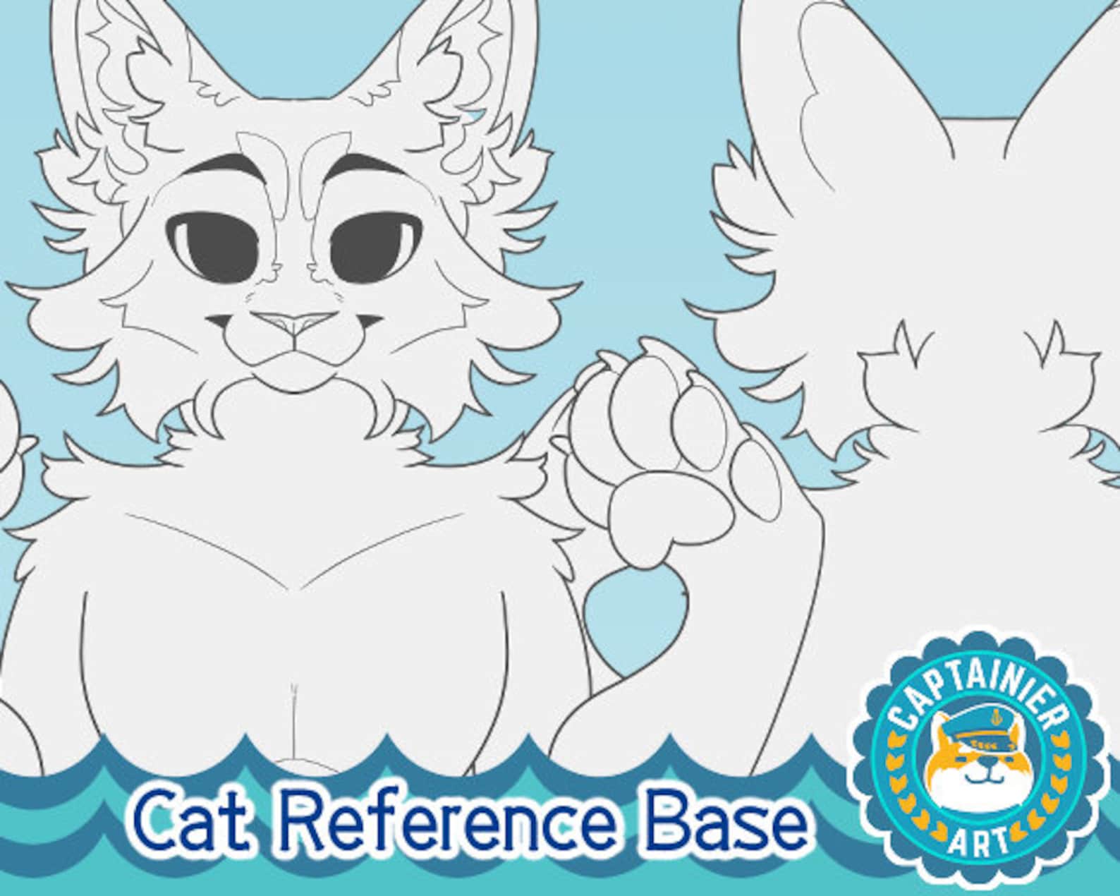 Cat Reference Sheet Base - Etsy