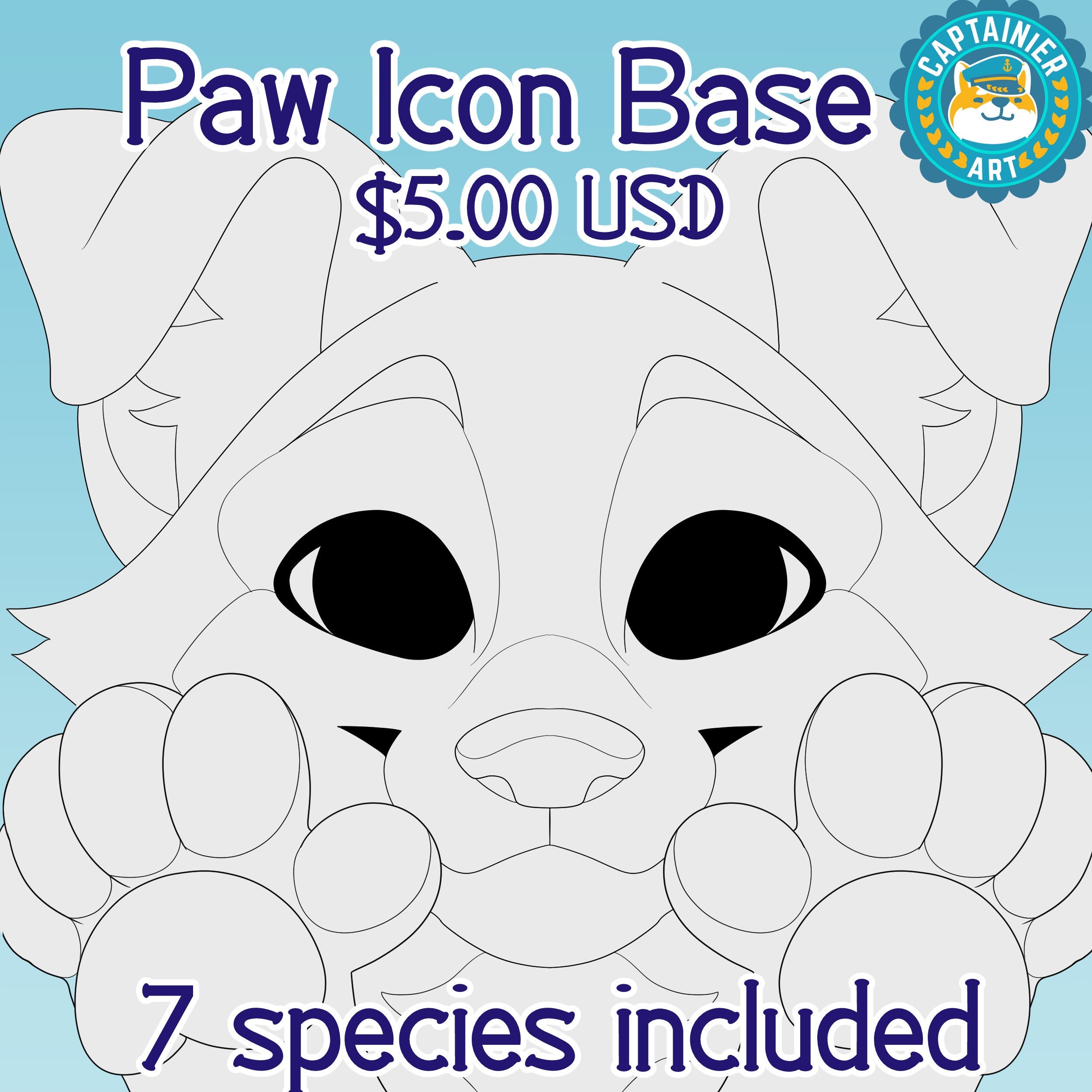 Paw Icon Base Furry Lineart & Base | Etsy