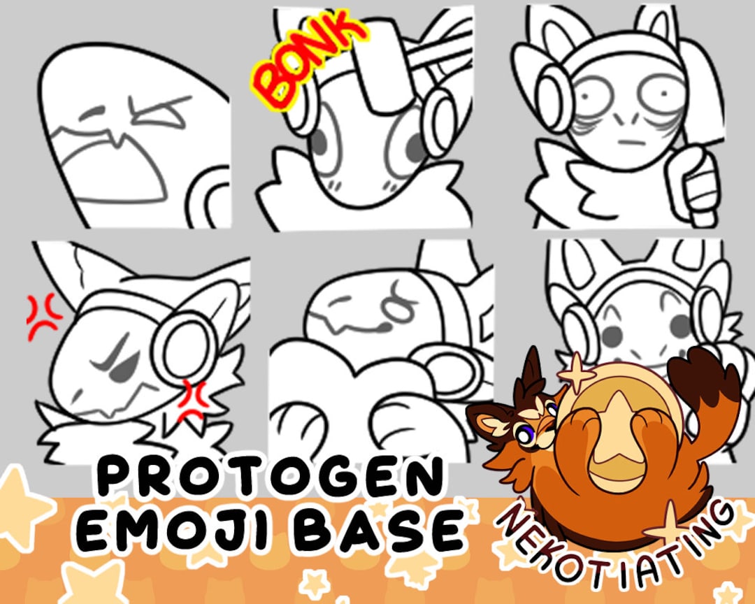 Protogen Emoji Base Pack | Furry Lineart & Base - Etsy