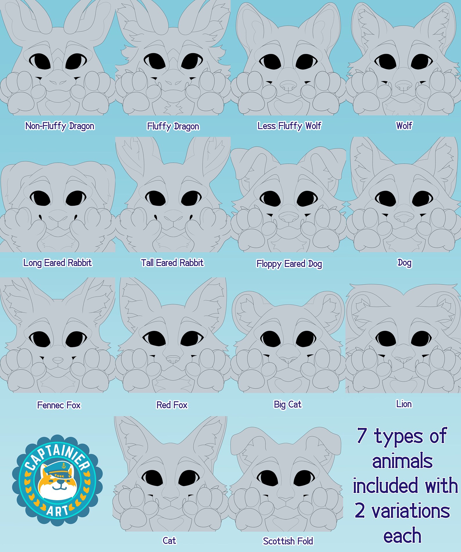 Paw Icon Base Furry Lineart & Base | Etsy