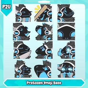 Protogen Emoji Pack 2025 | Furry Lineart & Base - Etsy