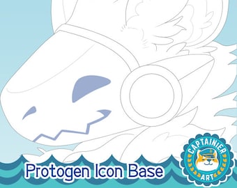 Protogen Emoji Base Pack Furry Lineart & Base | Etsy Canada