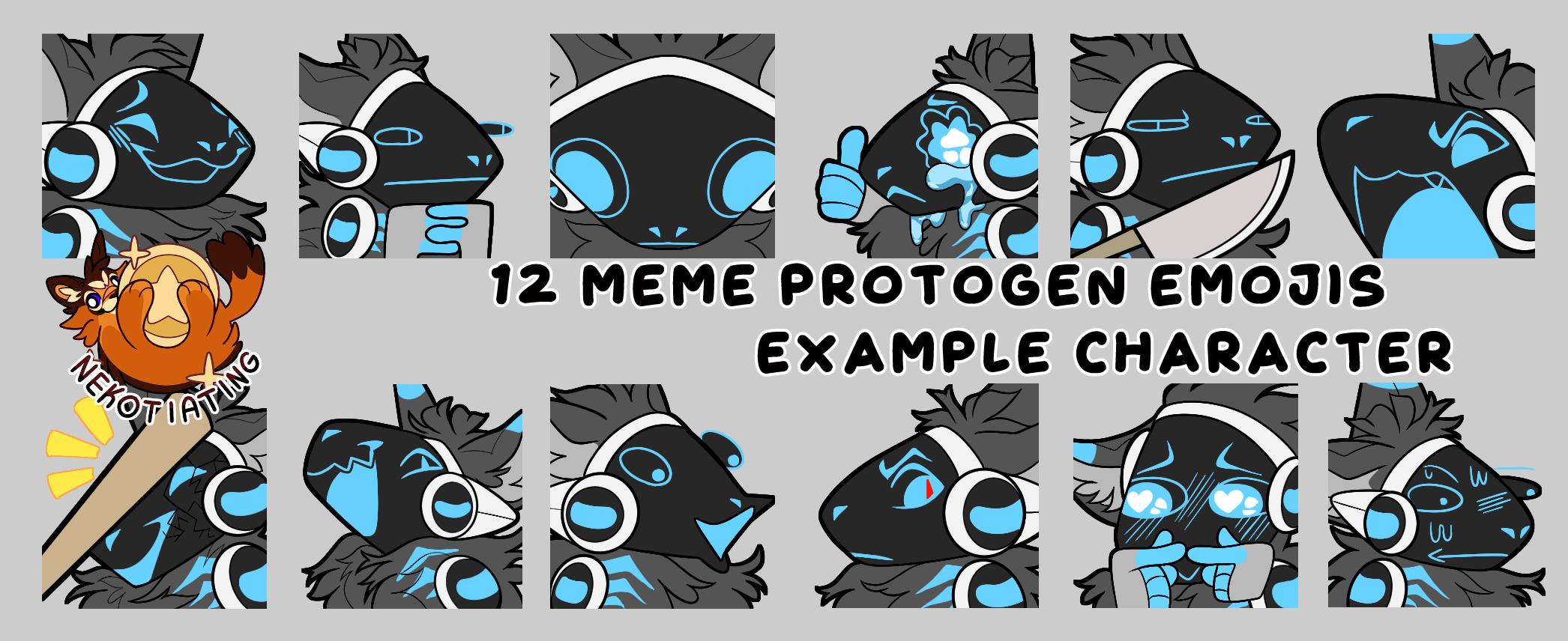 Protogen Emoji Pack 2025 | Furry Lineart & Base - Etsy