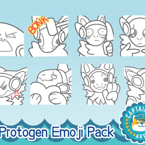 Protogen Emote Base Pack V1 // Furry Lineart & Base Digital - Etsy Israel