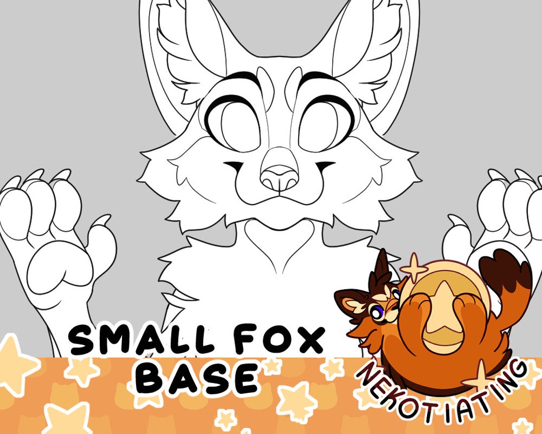 Small Fox Base | Furry Lineart & Base - Etsy