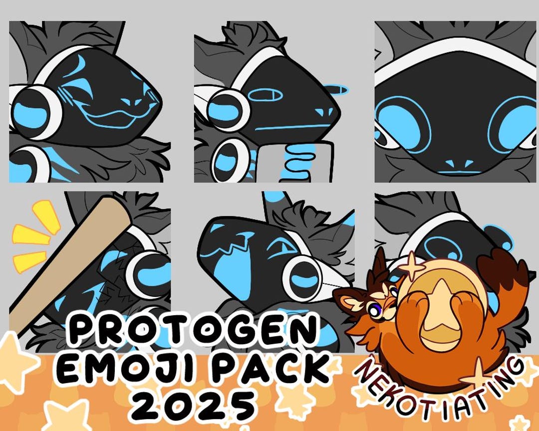 Protogen Emoji Pack 2025 | Furry Lineart & Base - Etsy