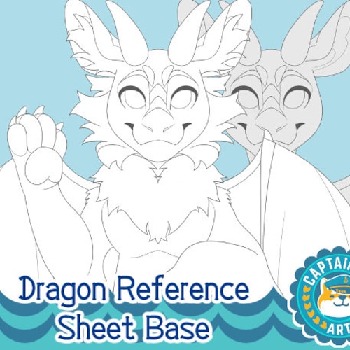 Dragon Reference Sheet Base Furry Lineart & Base - Etsy Ireland