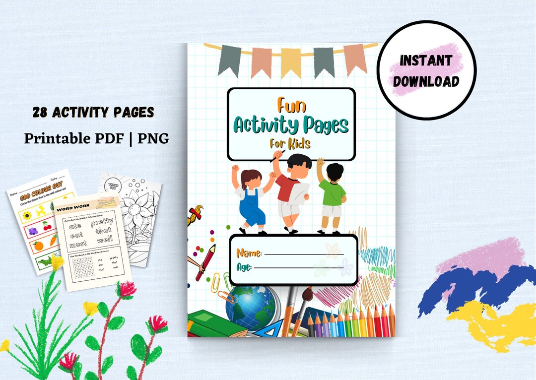 28 Printable Fun Activity Pages for Kids | Digital Homeschooling, Fun ...