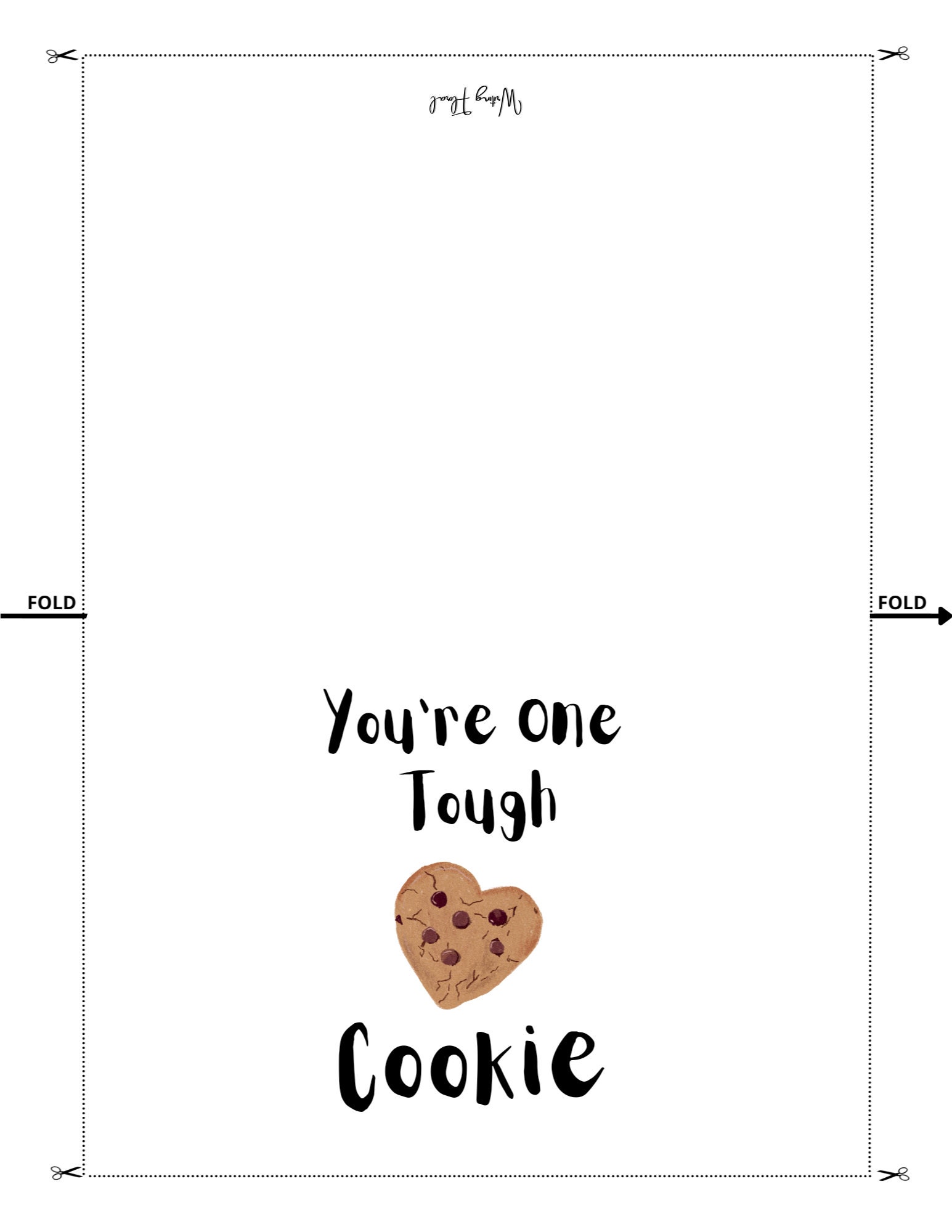 You're One Tough Cookie | Get Well Soon Printable Greeting Card ...