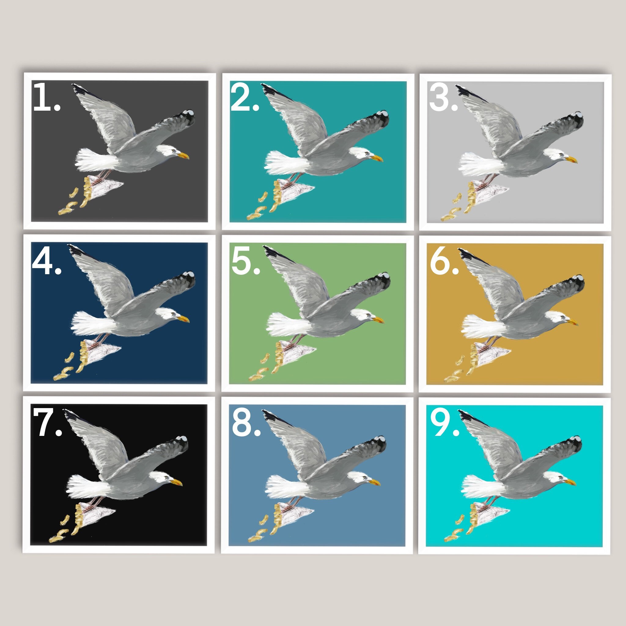 Chippy the Seagull, Uk Seaside Print Artwork - Etsy