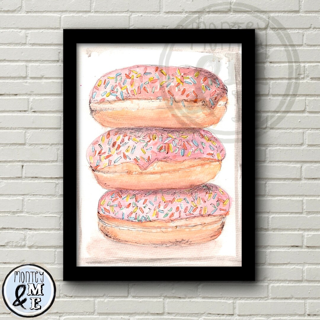 Doughnut Print Artwork A4 A3 A2 Poster Vintage Kitchen Home Decor ...