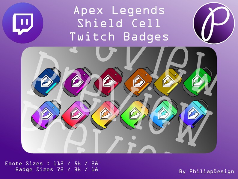 Apex Legend Shield Cell / Twitch Bits Badge / Bits Badge / Sub Badge - Etsy