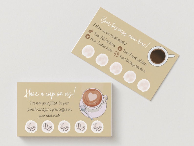 Coffee Shop Punch Card Canva Template - Etsy