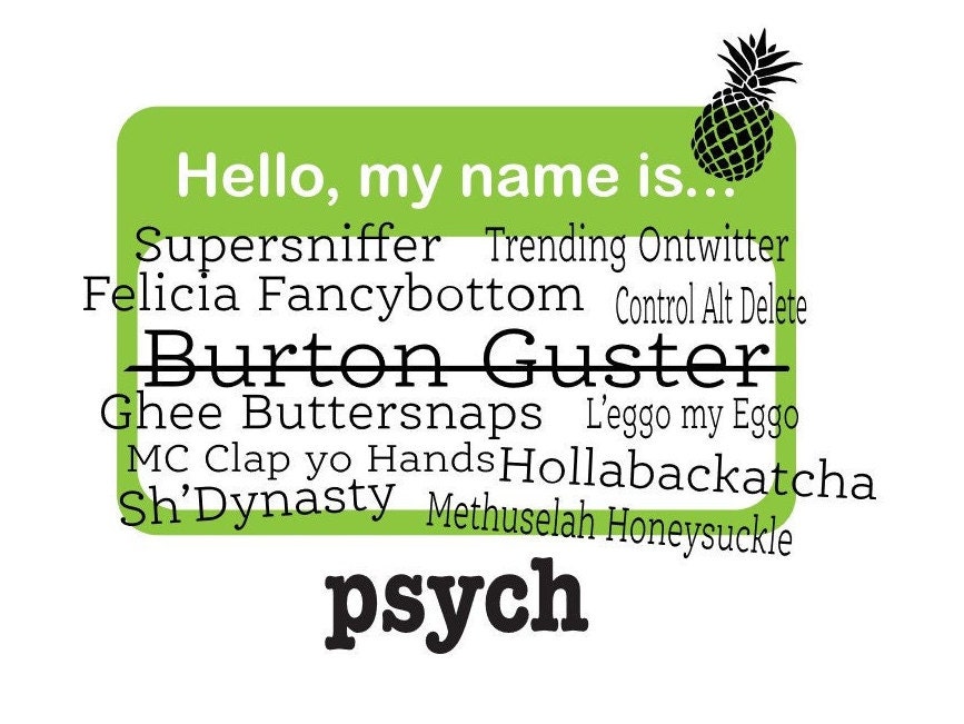 Psych Gus Name Tag SVG Cut File - Etsy