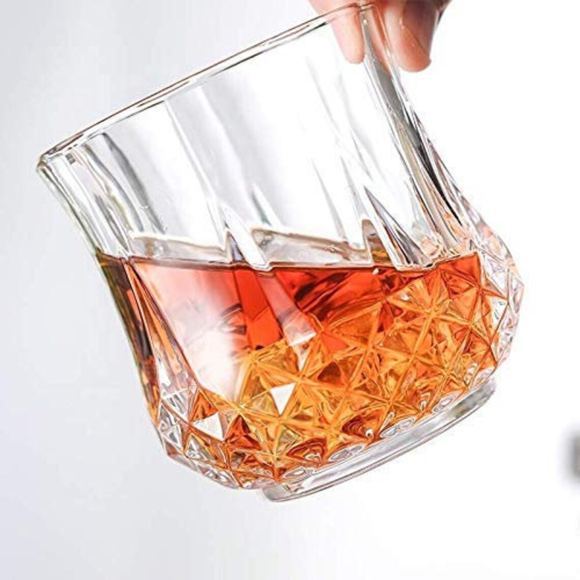 Vintage Crystal Old Fashioned Whisky Glasses Cut Glass Design Etsy