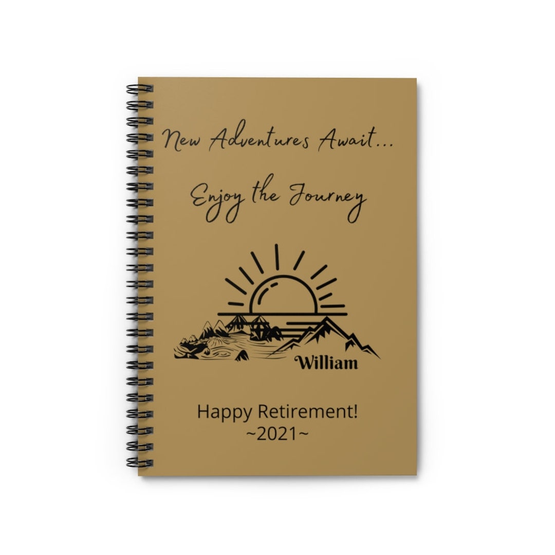 Happy Retirement, Custom Spiral Notebook, Personalized Notebook ...