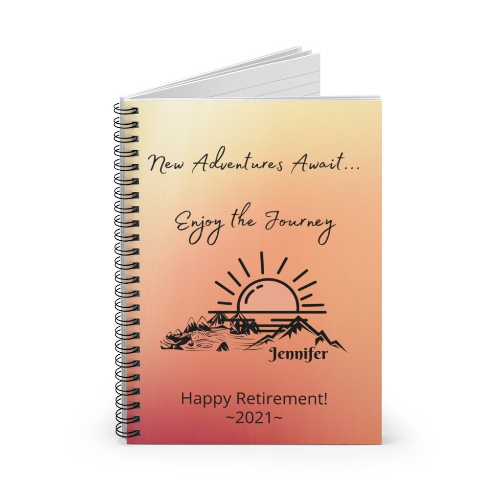 Happy Retirement, Custom Spiral Notebook, Personalized Notebook ...