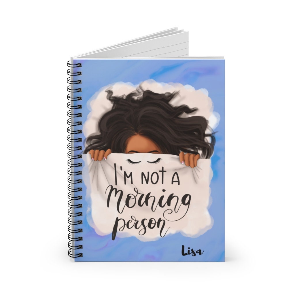 Custom Spiral Notebook, Personalized Notebook for Women, Black Woman ...