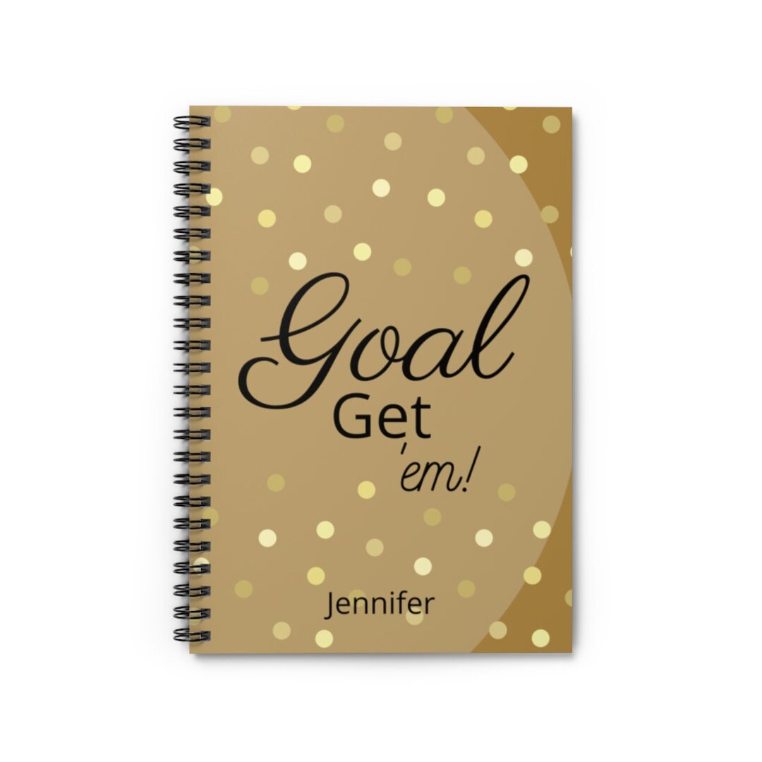 Goal Get 'em Notebook Custom Name Spiral Notebook - Etsy