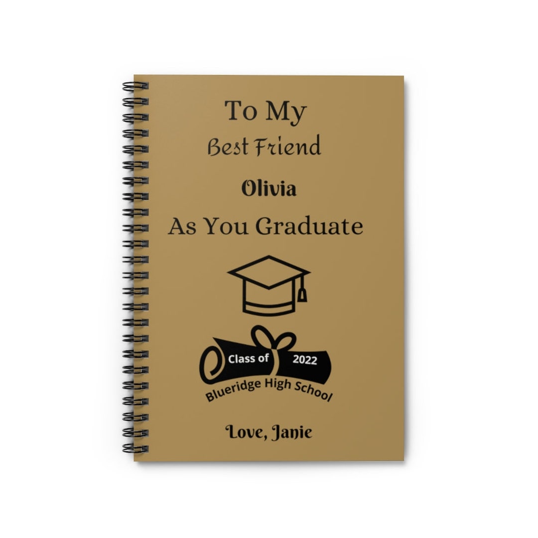 Best Friend Graduation Gift, Graduation Notebook, Personalized Journal ...
