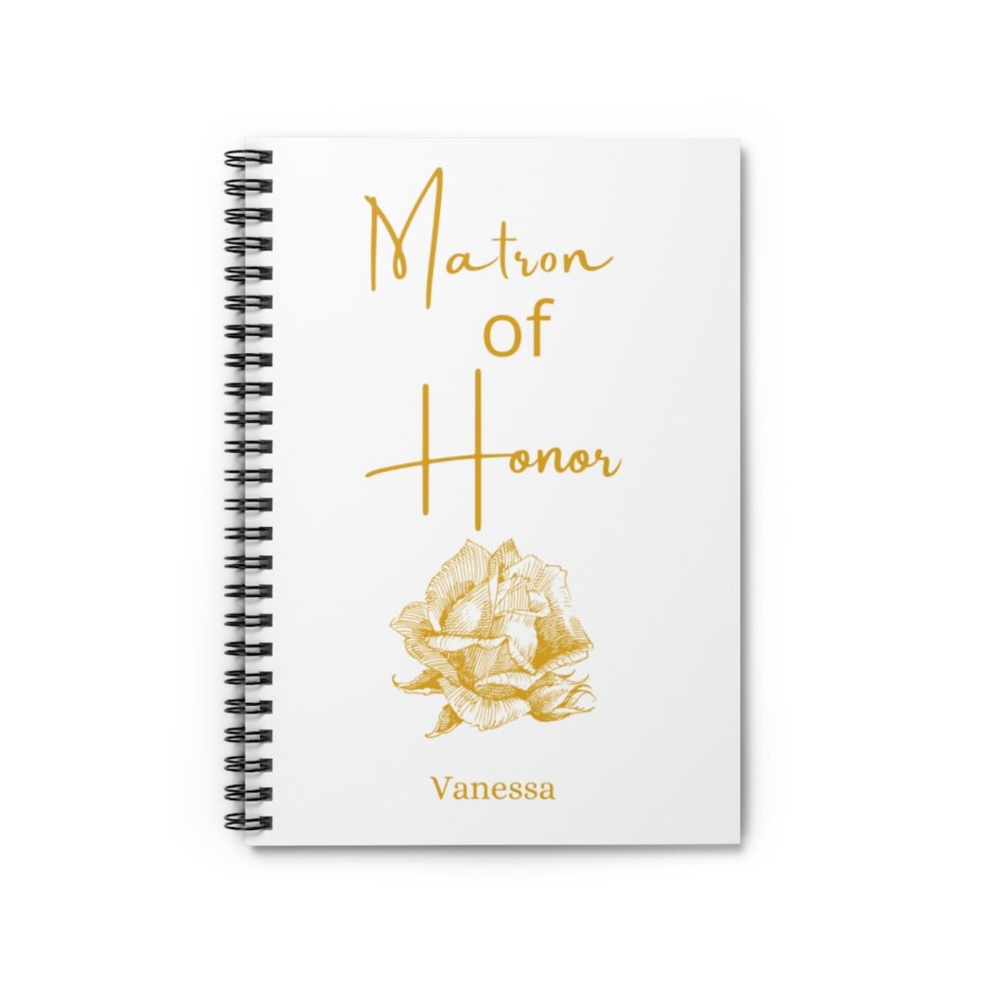 Matron of Honor Notebook, Custom Spiral Notebook, Matron of Honor Gift ...