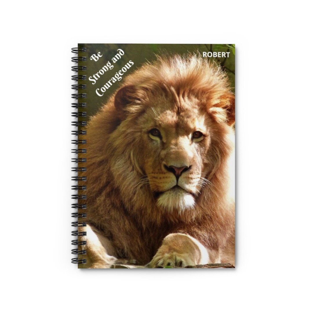 Lion, Custom Spiral Notebook, Personalized Notebook, Lion Journal, Lion ...