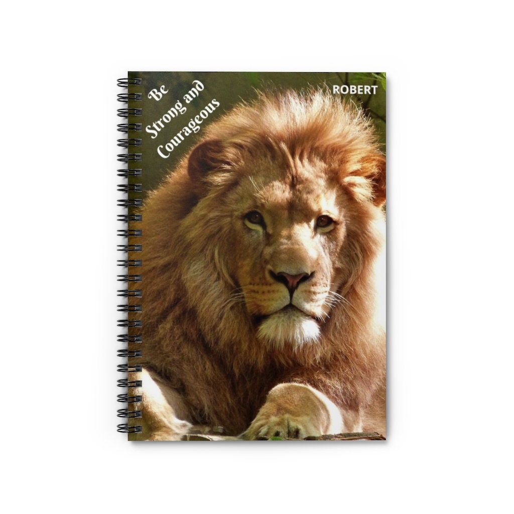 Lion, Custom Spiral Notebook, Personalized Notebook, Lion Journal, Lion ...