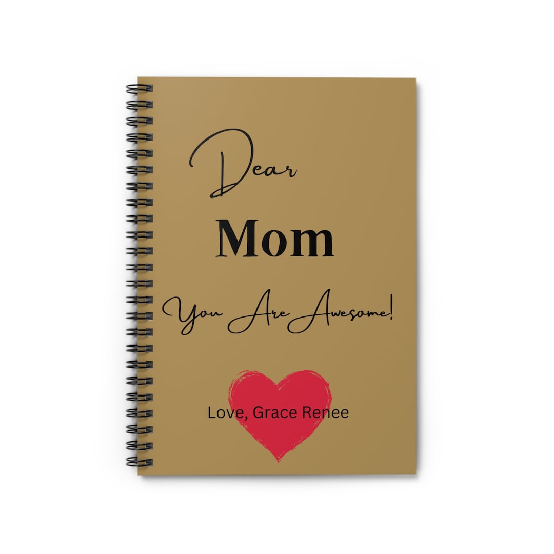 Dear Mom, Mothers Day Journal, From Daughter, From Son, Mother Notebook ...