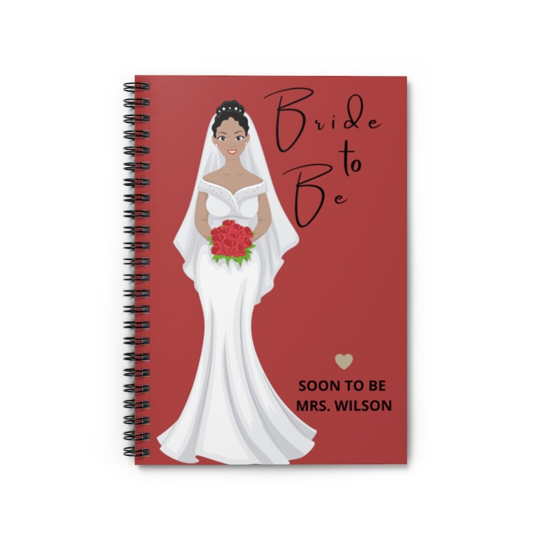 Bride to Be, Spiral Notebook, Personalized Notebook, Bride to Be ...