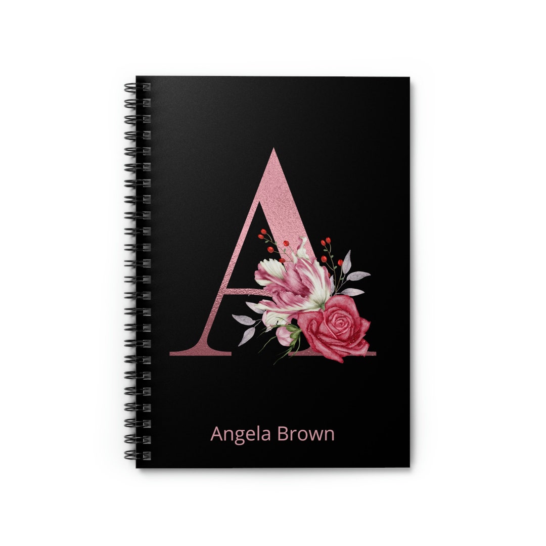 Custom Monogram Journal, Journal Personalized With Name & Floral ...