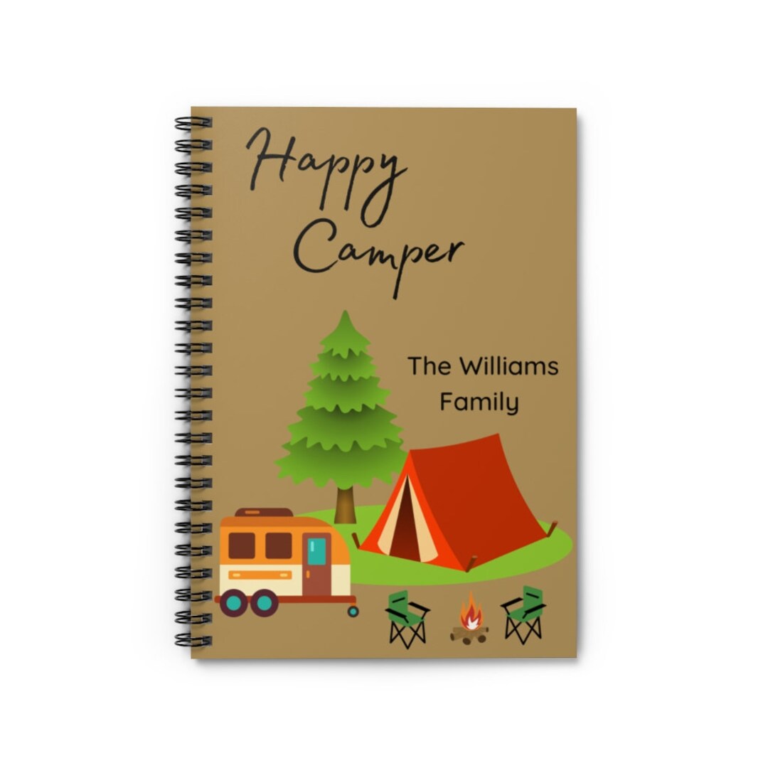 Happy Camper, Custom Spiral Notebook, Personalized Notebook, Custom ...