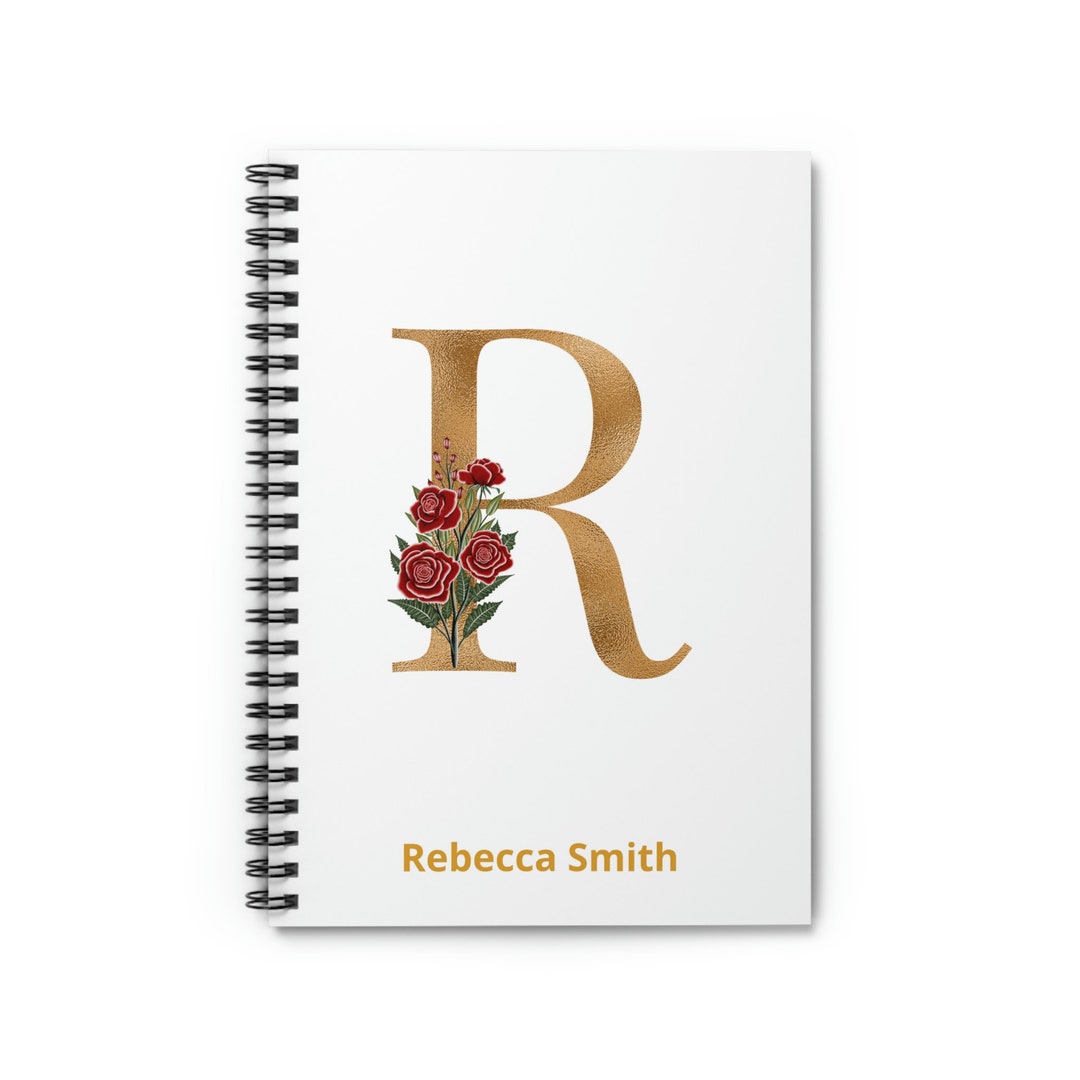 Custom Monogram Journal, Journal Personalized With Name & Floral ...