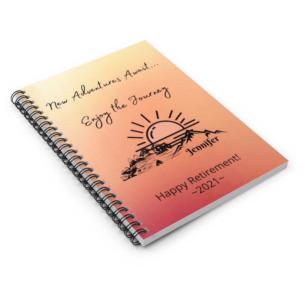 Happy Retirement, Custom Spiral Notebook, Personalized Notebook ...