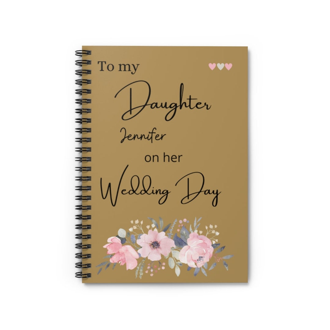 To My Daughter On Her Wedding Day Personalized Notebook Etsy To My Daughter On Her Wedding Day Personalized Notebook Etsy