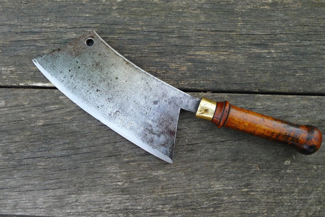Antique Butcher's Cleaver, 1880-1940, Unique Form, Large Meat-cleaver ...