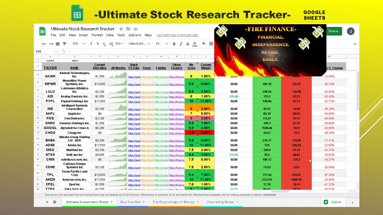 Ultimate Stock Research Tracker - Etsy