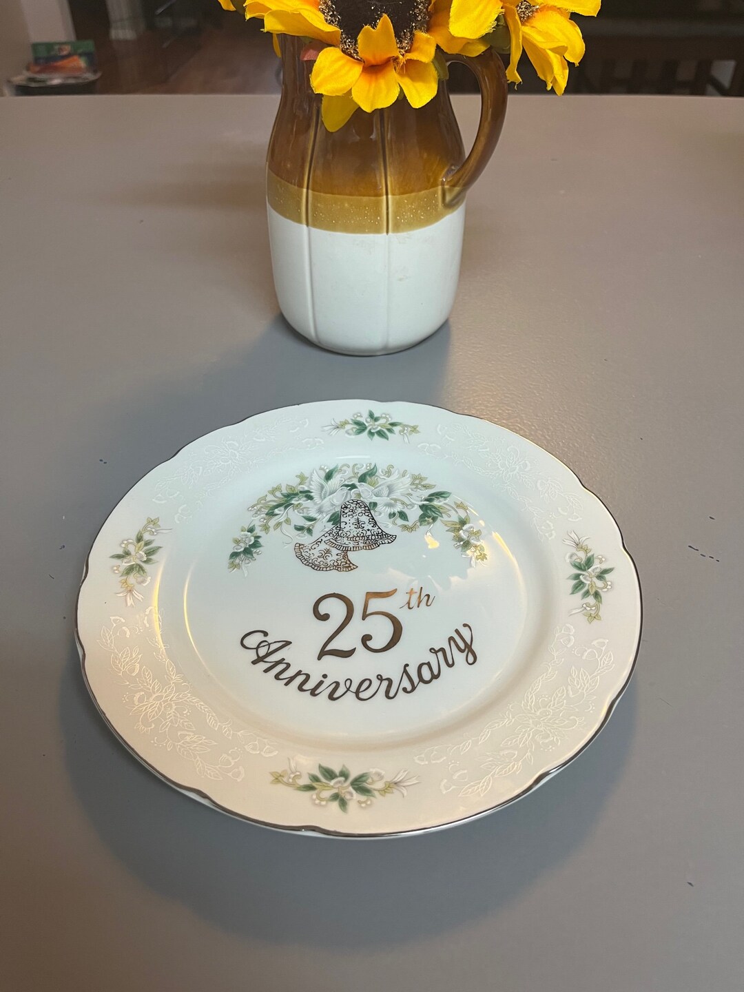 25th Anniversary Plate by Lefton - Etsy